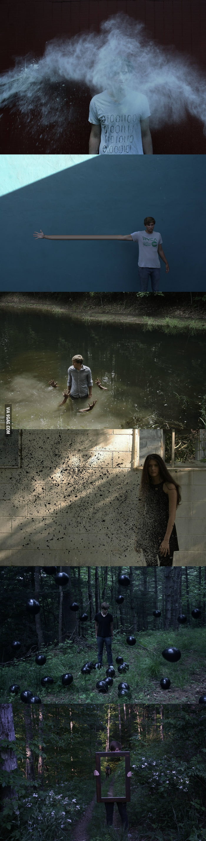 I take surreal/illogical photos, mostly of myself. Here are a few - 9GAG