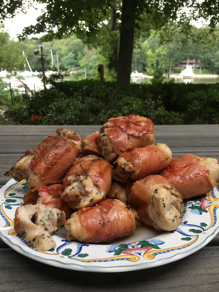 Grilled Prosciutto-Wrapped Chicken Thighs. So tasty! - 9GAG