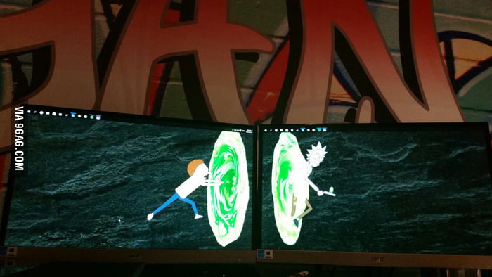 My new dual monitor wallpaper! What you guys think? - 9GAG
