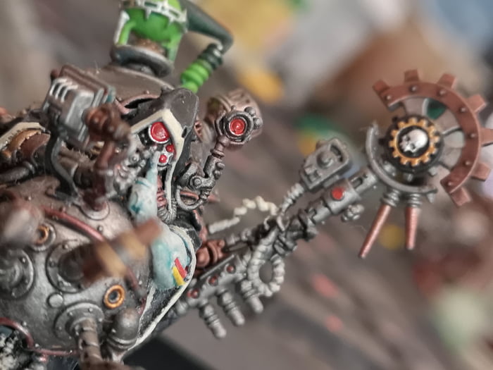 Close up of the face of my Techpriest Manipulus. - 9GAG