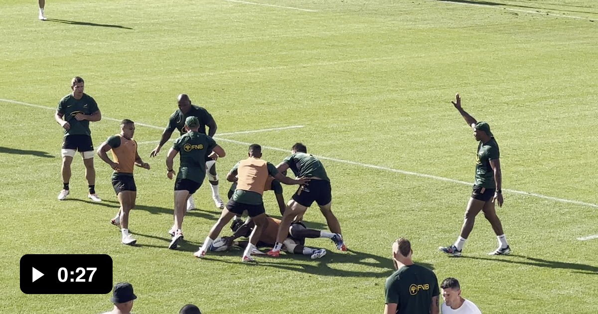 Training session of the world champions South Africa this morning. - 9GAG