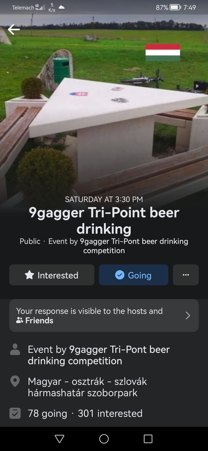 Just a reminder, not an op. 9gag drinking competition on Hungarian, Slovak and Austrian border ...