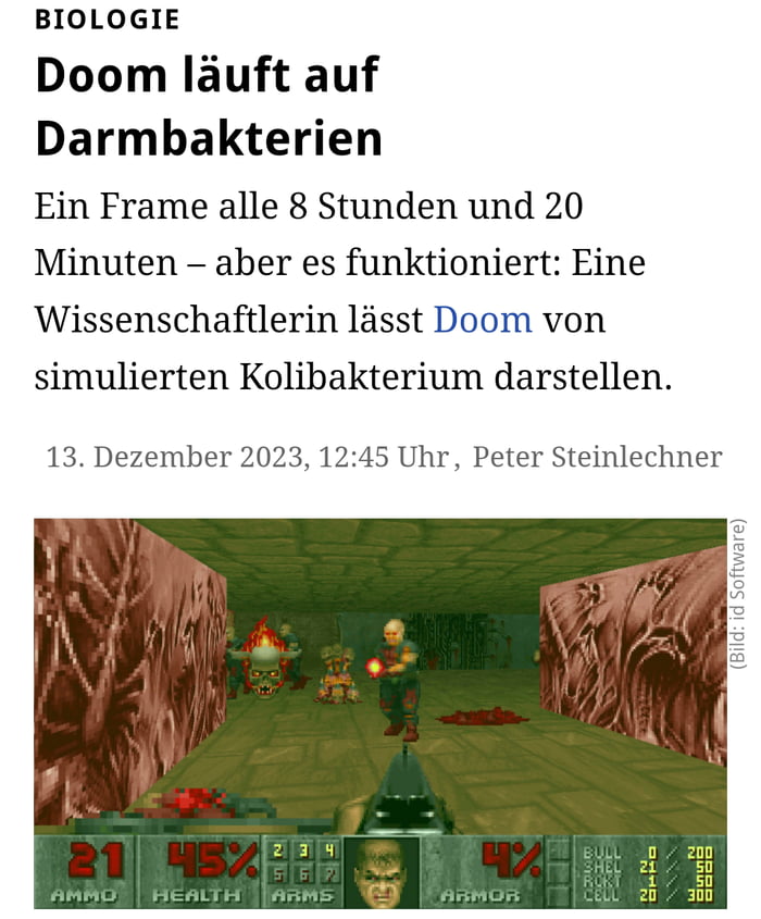 Doom runs on E.Coli Bakteria - 9GAG