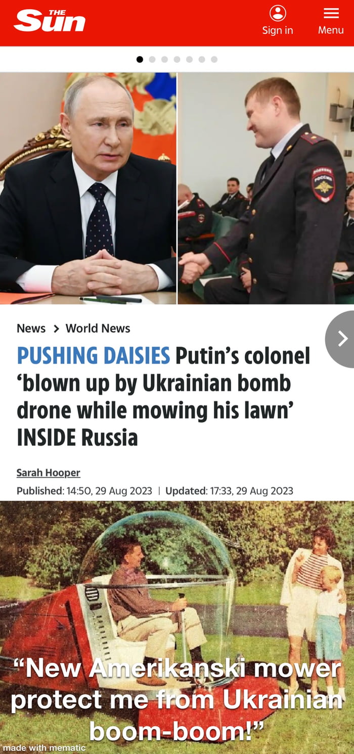 LOL Imagine trying to subjugate a neighboring country who then takes ...