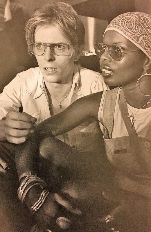 David Bowie with Slash's mother (prolific fashion designer Ola Hudson ...