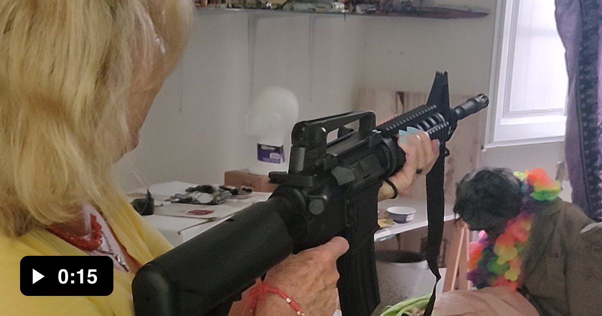 Grandma tries airsoft gun - 9GAG