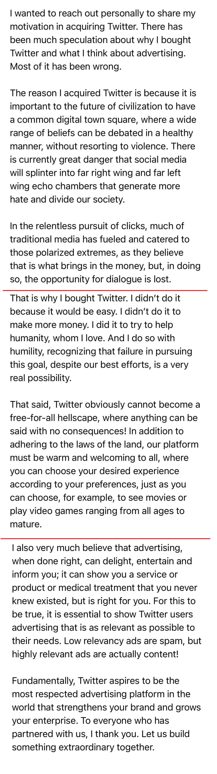 Elon's statement about Twitter acquisition. Thoughts? - 9GAG