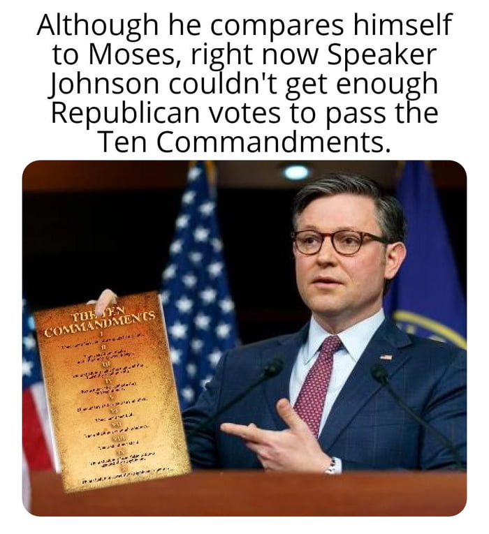 Another stunning setback for Speaker Johnson. - 9GAG