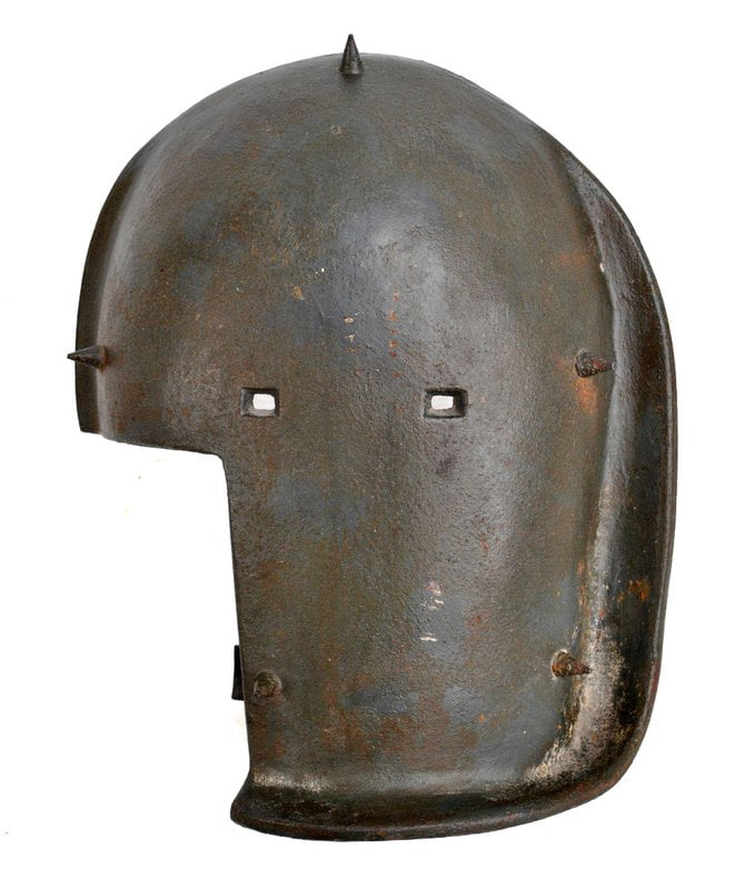 A German sniper mask used in WWI. While providing ballistic protection ...