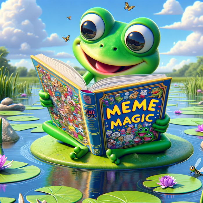 Take a page from this happy frog and learn to meme. Happy Wednesday! - 9GAG