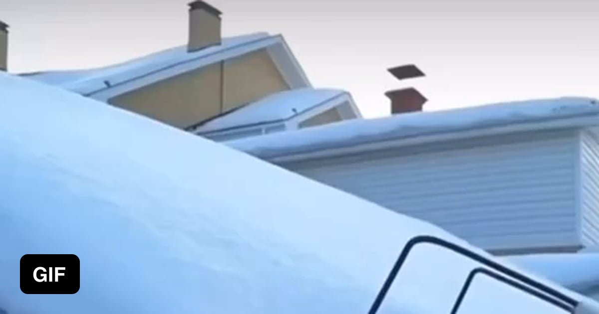 Clearing snow off the roof. - 9GAG