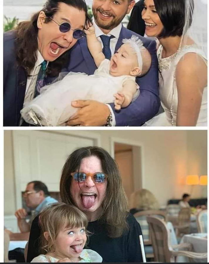 Normal kid but her granddad is Ozzy Osborne. - 9GAG