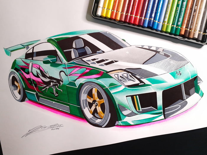 NFSU2 Nissan 350Z Drawing (4128x3096) - 9GAG