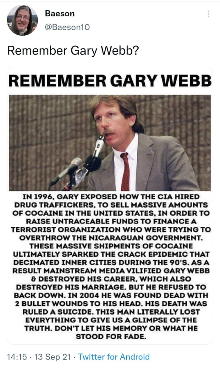 Remember Gary Webb? - 9GAG