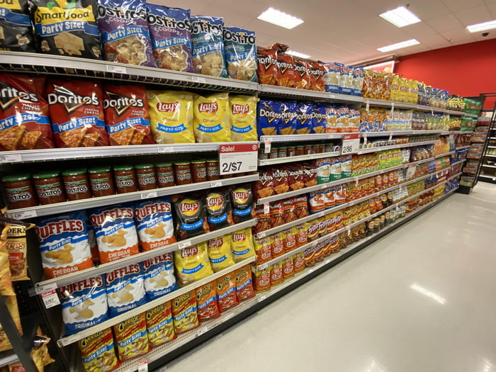 The chip aisle at Target this morning (1/1/2021) - 9GAG