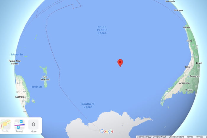 This place in the Southern Pacific Ocean is called Point Nemo, and is ...