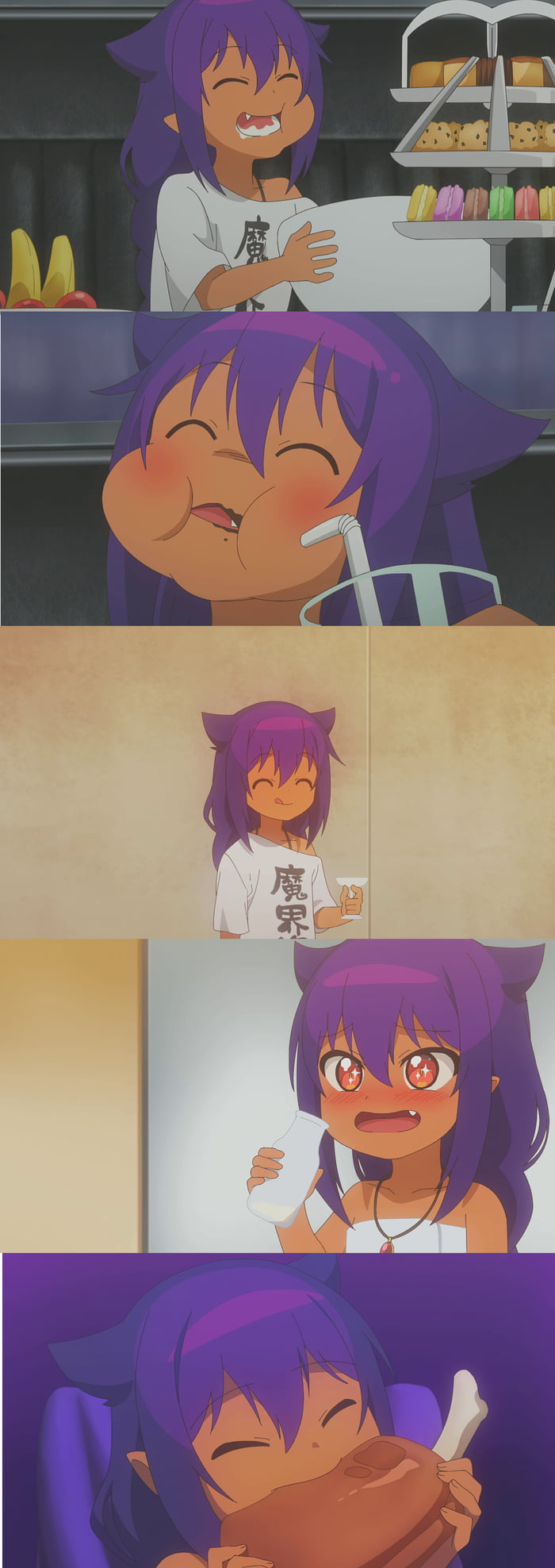 Cute demon eating snacks - 9GAG