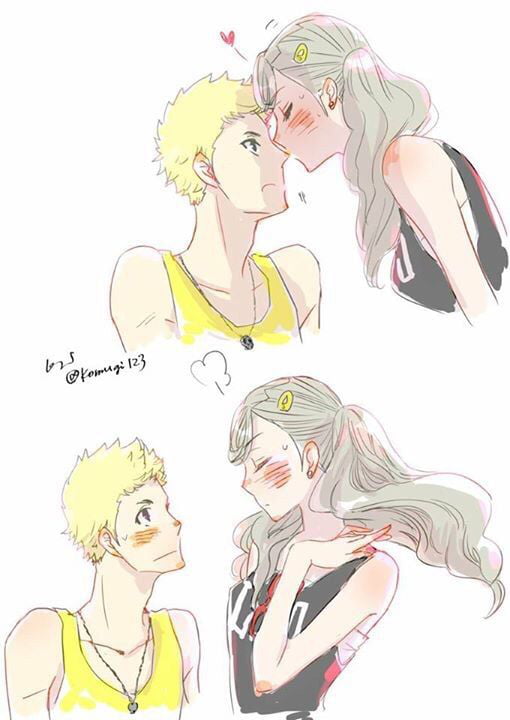 Posting Persona pics daily. Day 1168: P5 Ann and Ryuji - 9GAG