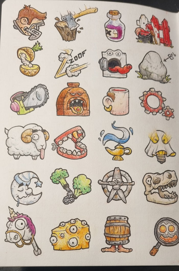 I drew a page with random drawings - 9GAG