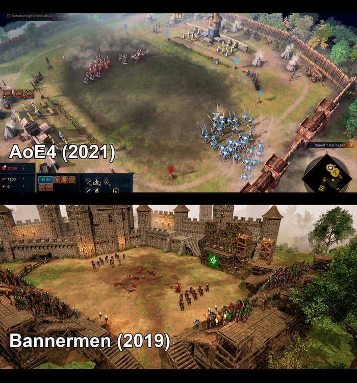 Looks like the arena mode in AoE4 is inspired by Bannermen? - 9GAG