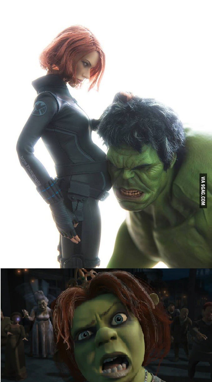 Black widow+Hulk=Princess Fiona?!?! - 9GAG