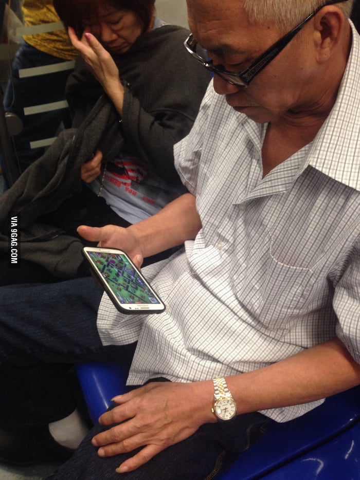 So this old man was playing clash of clans next to me in the train and ...