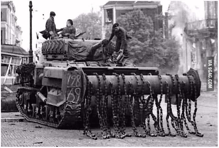 A minesweeper tank from WWII, thought you guys would find this ...
