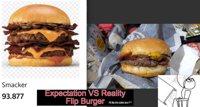 FLIP BURGER - EXPECTATION VS REALITY SUCKS - 9GAG