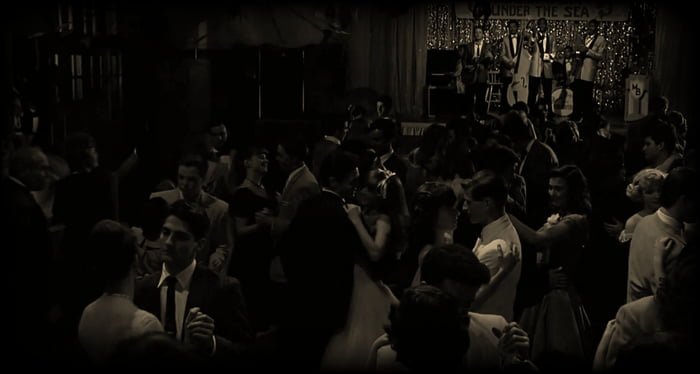 Portrait of a high school prom, California, circa 1955. Taken by a ...