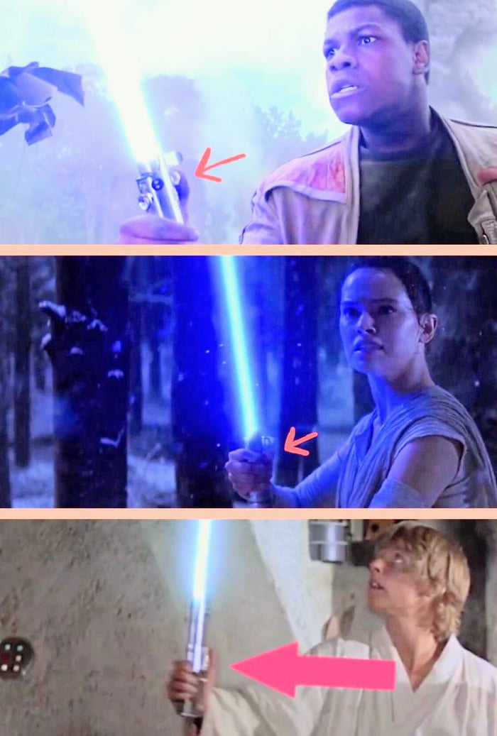 Have you ever noticed that in the sequels , they turn on the lightsaber all wrong, comparing to ...