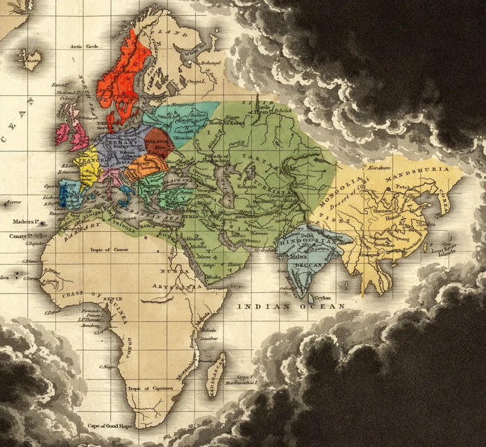 1830 Map of the Known World at the end of the 15th Century - 9GAG