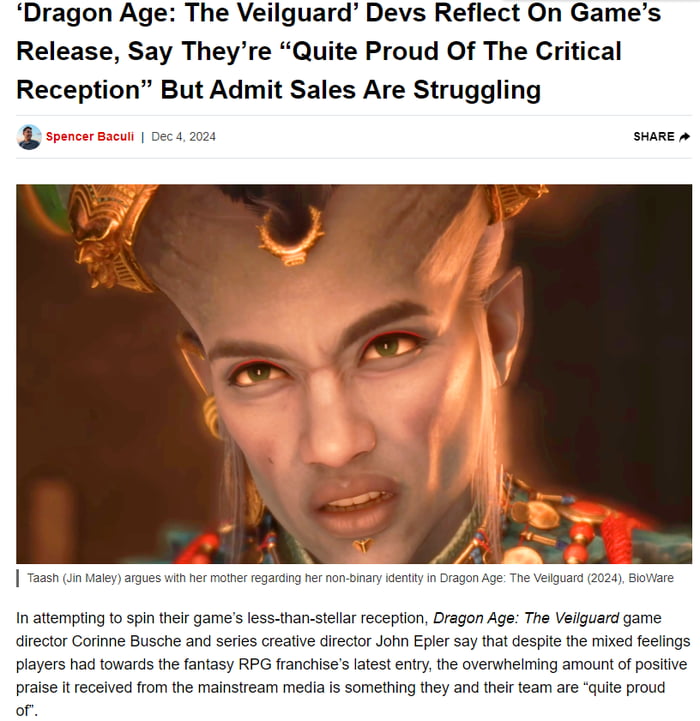 I'm pretty sure that ea would rather have sales instead of the critical reception that they paid ...