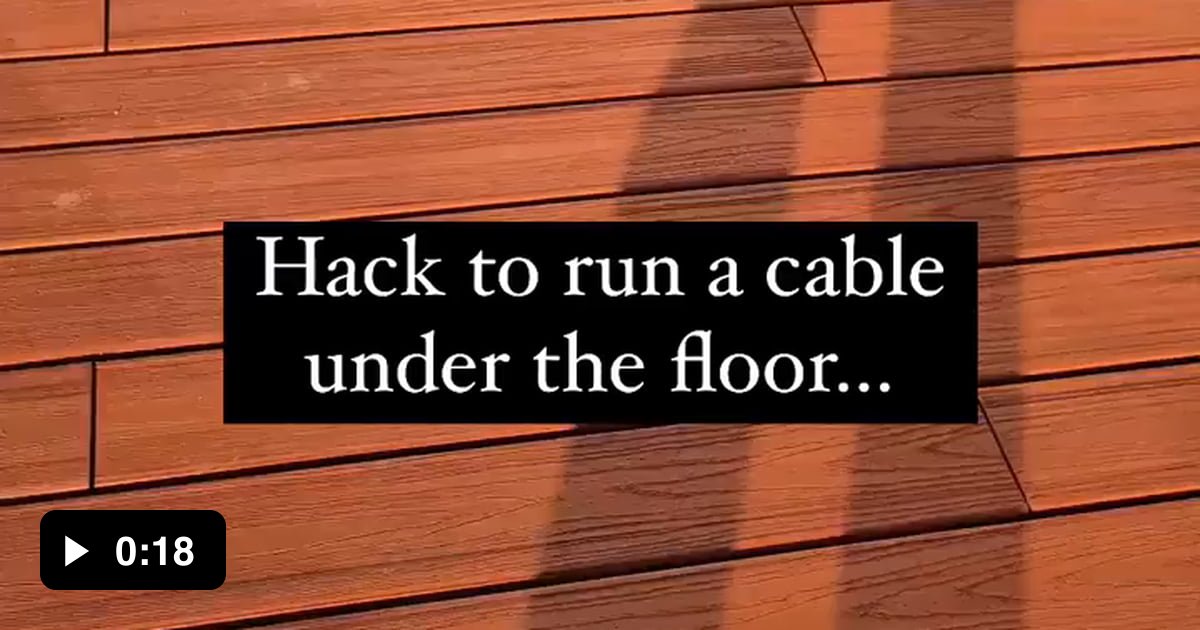 The Correct Way To Run An Underfloor Cable! - 9GAG
