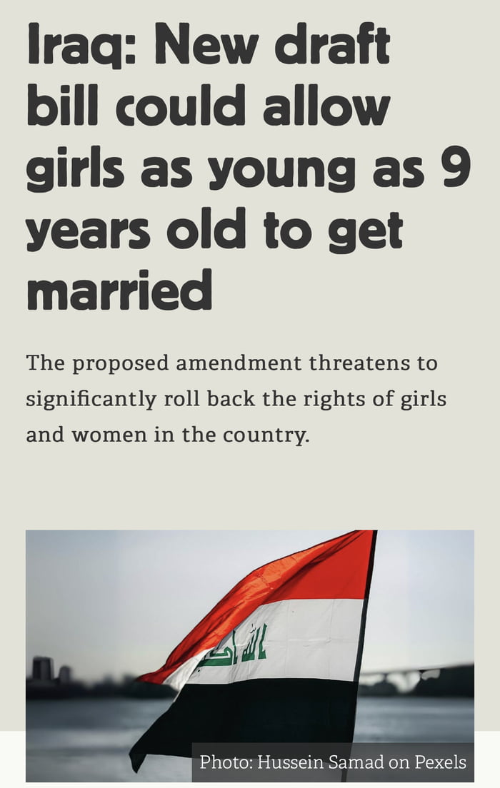 Ohh look , what a mild shock a MUSLIM COUNTRY LOWERS THE AGE TO 9 - 9GAG