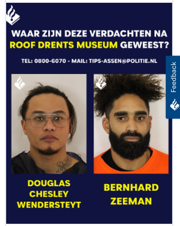 The two arrested suspects of the art robbery in Netherlands; of stolen ...