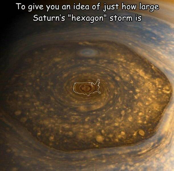 Hexagon of Saturn, the dot - 9GAG