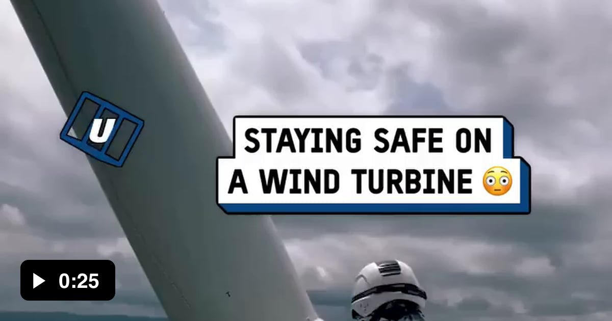 Worker walking on a wind turbine - 9GAG