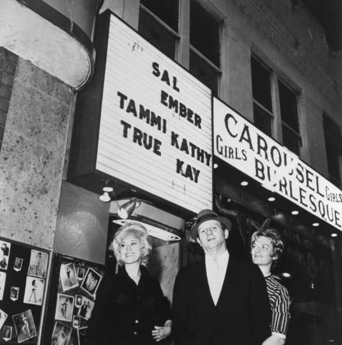 Jack Ruby with dancers outside his Carousel Club in Dallas, Texas 1963 ...