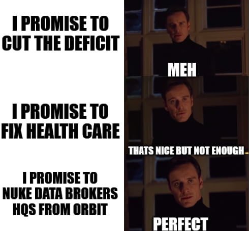 Any politician whos main mission is to nuke the goddamn data brokers ...