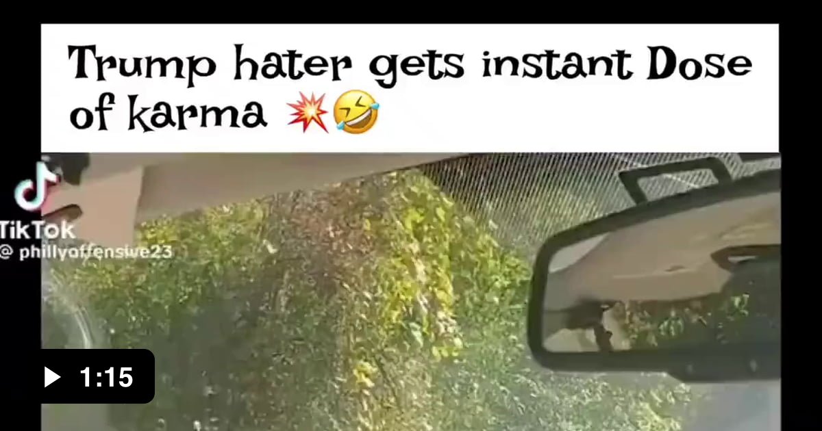 Trump hater gets hit with karma. Yes, I know it's Tiktok... if you need ...