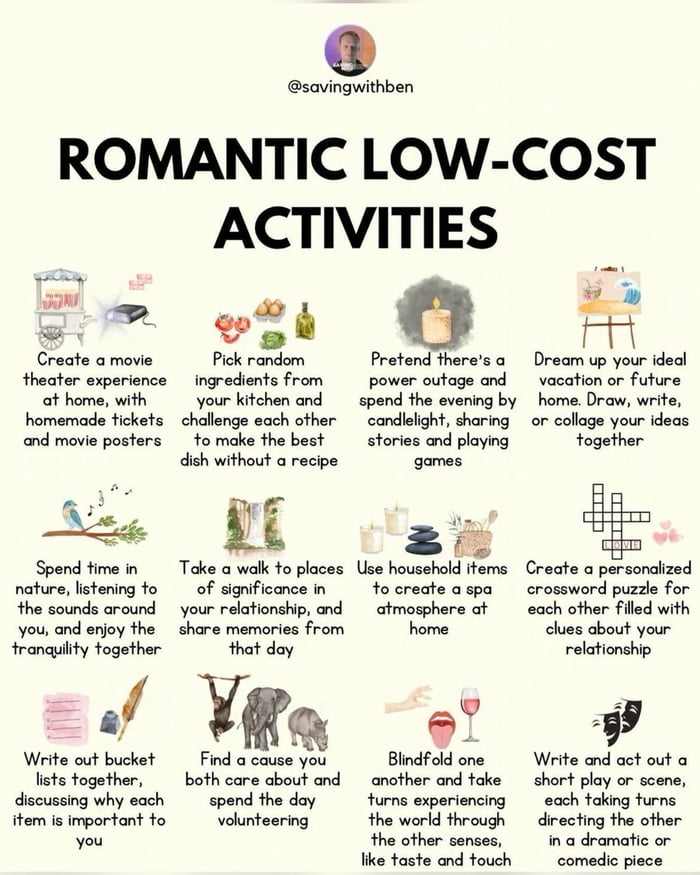A Cool Guide on Some Low-Cost Romantic Activities - 9GAG