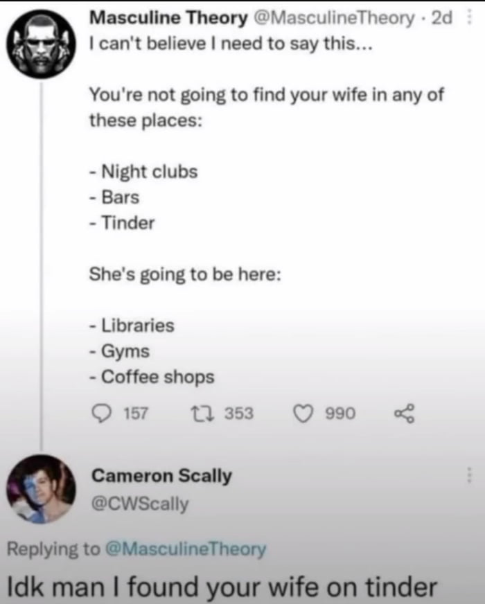 Masculinetheory's theory is proven wrong - 9GAG