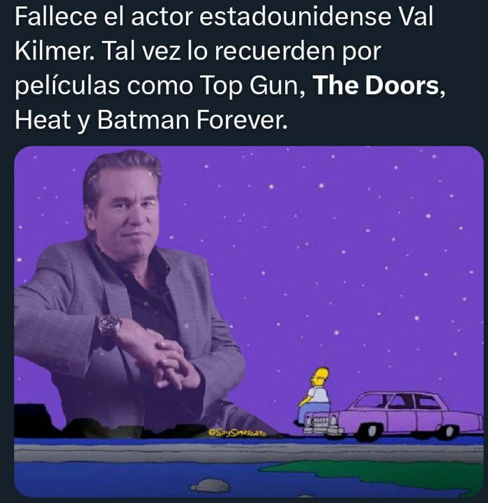 Fallece Val Kilmer. - 9GAG