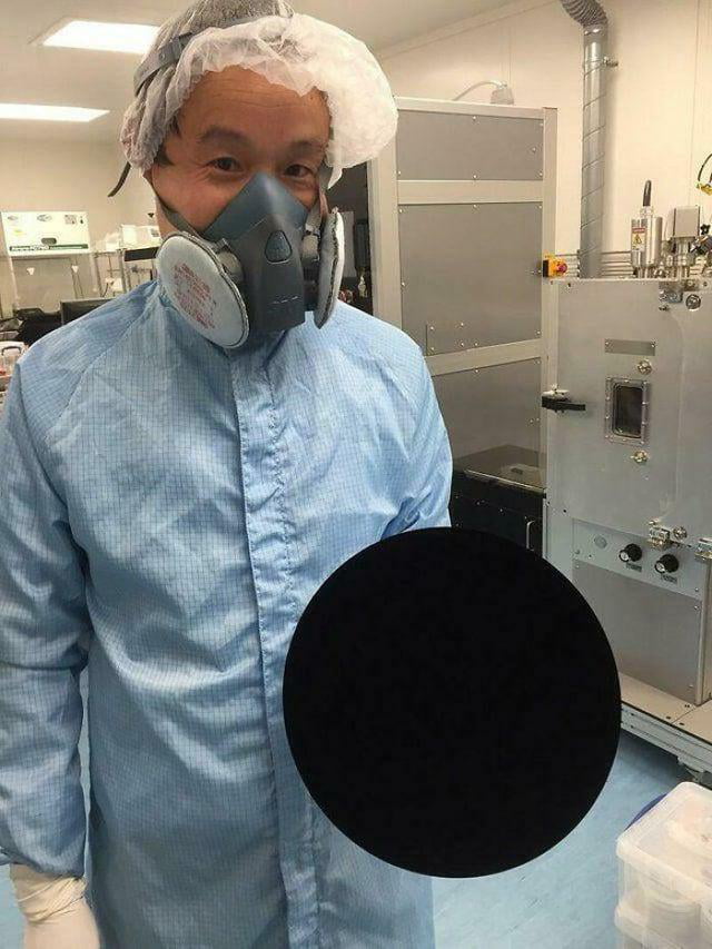 Basketball covered in Vantablack, which absorbs 99.965% of visible ...