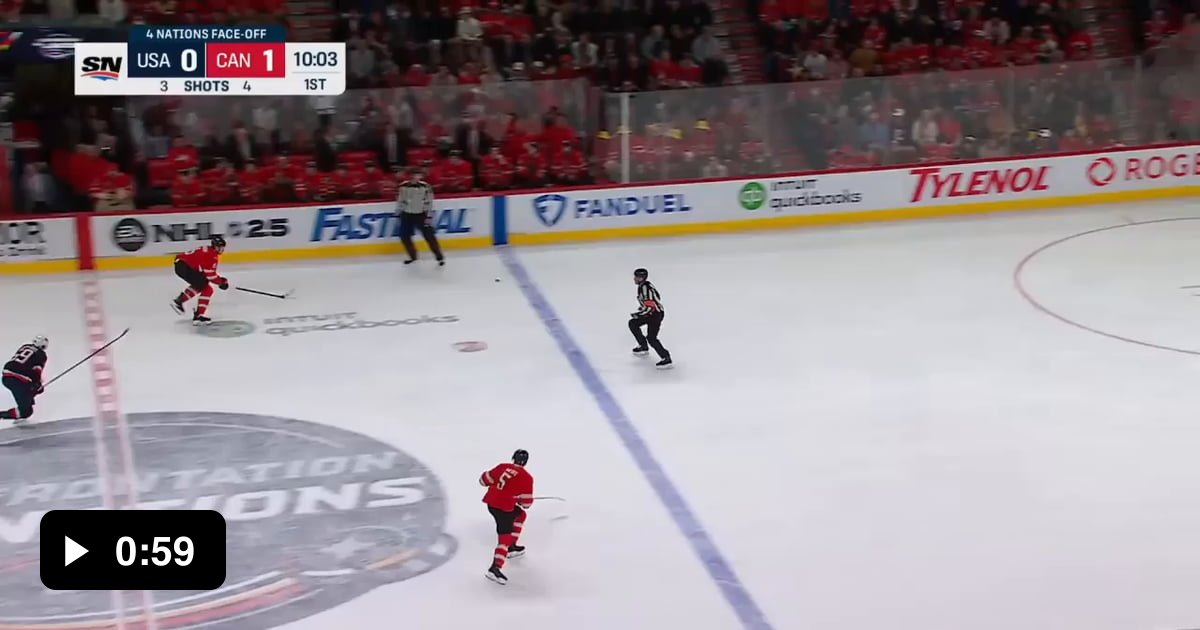 4 Nations: Jake Guentzel with the slick shot to tie it up for Team USA - 9GAG
