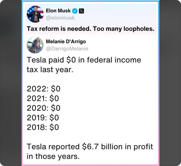 Tesla's Tax Magic: $6.7 Billion in Profit, $0 in Taxes! - 9GAG