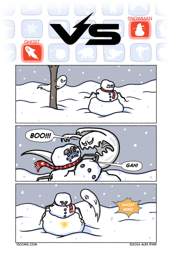 Ghost vs snowman - 9GAG