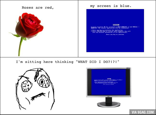 The blue screen of death - 9GAG
