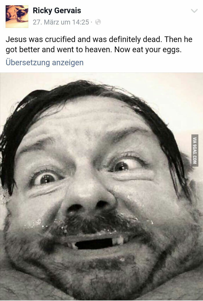 This is how Ricky Gervais says happy easter - 9GAG