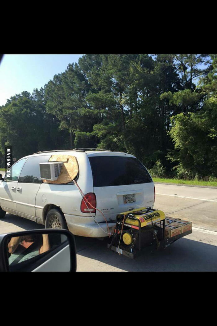 When you driving a shit car, but it has A/C so you keep it - 9GAG